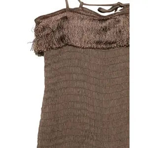 BY MALENE BIRGER Spaghetti Strap Dress With Fringed Hem And Tie Detail