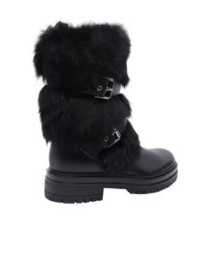 GIANVITO ROSSI Maverick Buckle Detailed Biker Boots - Black