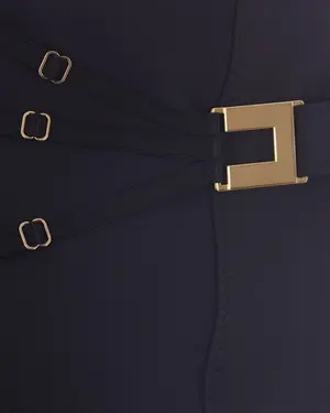 Elisabetta Franchi High Waist Mini Skirt With Metallic Details