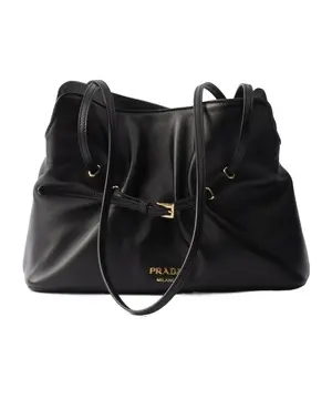 Prada Buckle Detailed Small Bucket Bag - Black