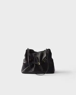 Prada Buckle Detailed Small Bucket Bag - Black