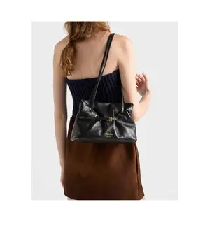 Prada Buckle Detailed Small Bucket Bag - Black