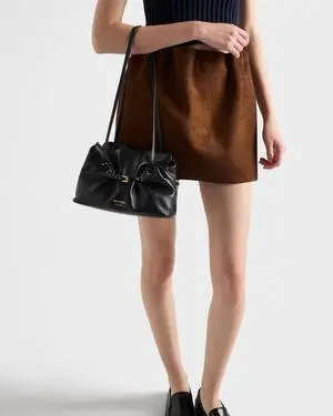 Prada Buckle Detailed Small Bucket Bag - Black