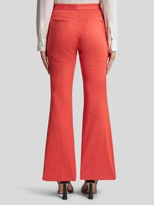 Etro Paisley-jacquard Flare Trousers - Red