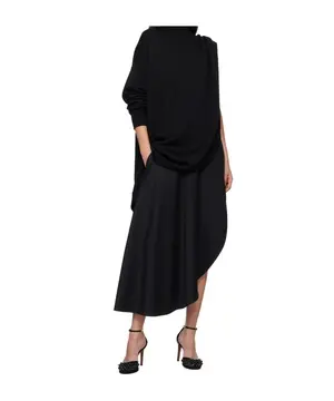 Alaïa Fluid Asymmetrical Midi Skirt