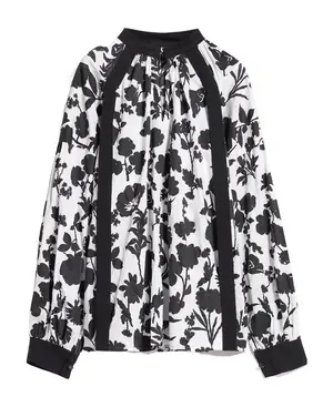 Max Mara Floral Print Silk Blend Top