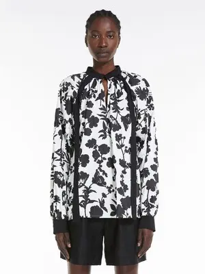 Max Mara Floral Print Silk Blend Top