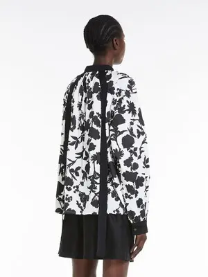 Max Mara Floral Print Silk Blend Top