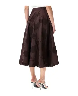 ROTATE BY BIRGER CHRISTENSEN Floral Embroidered Midi Skirt
