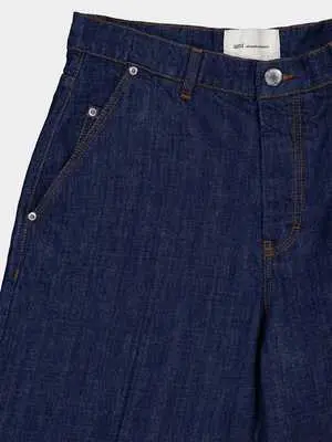 AMI Paris Logo Patch Denim Culottes