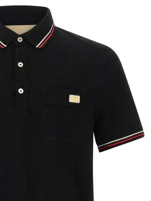 Valentino Garavani Logo Plaque Short-sleeved Polo Shirt