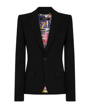 Dsquared2 Single-breasted Blazer With Printed Lining