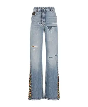 Valentino Garavani Floral Panelled Flared Jeans