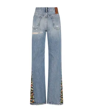Valentino Garavani Floral Panelled Flared Jeans