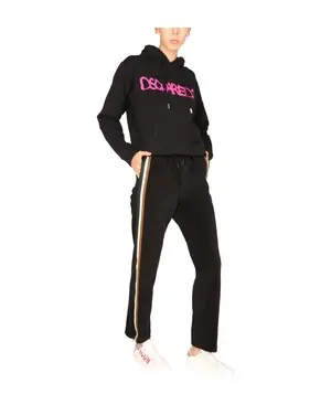 Dsquared2 Side Stripe Drawstring Corduroy Track Pants - Black