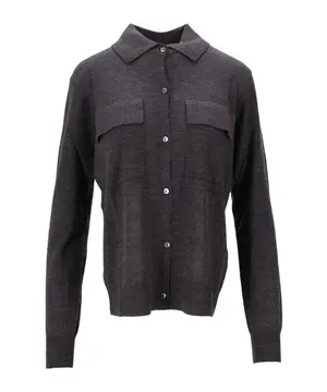 P.a.r.o.s.h Pocket Collared Cardigan - Dark Grey