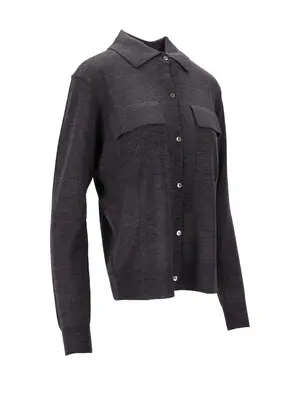 P.a.r.o.s.h Pocket Collared Cardigan - Dark Grey