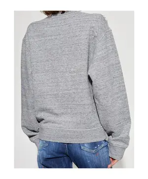 Dsquared2 Slogan Printed Crewneck Distressed Sweatshirt