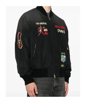 Amiri Zip-up Embellished Bomber Jacket - Black