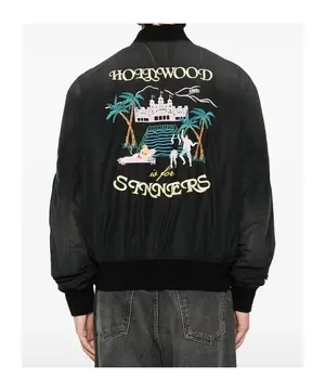 Amiri Zip-up Embellished Bomber Jacket - Black