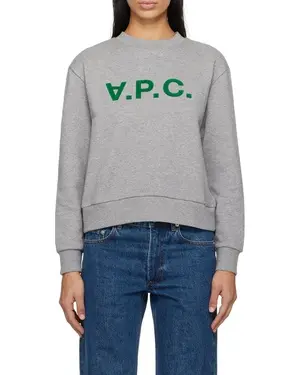 A.p.c. Logo Printed Crewneck Sweatshirt - Gray