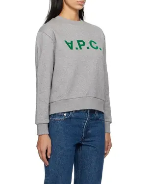 A.p.c. Logo Printed Crewneck Sweatshirt - Gray