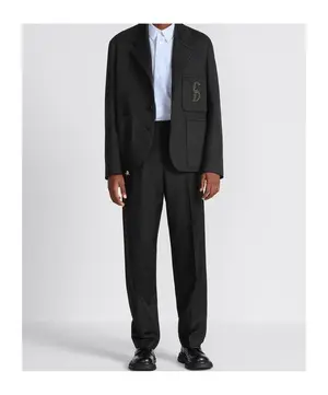 Dior Pleated Straight Leg Trousers - Black