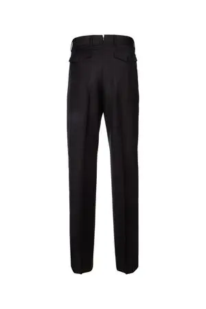 Dior Pleated Straight Leg Trousers - Black