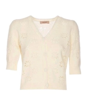 TWINSET Twinset Short-Sleeved V-Neck Knitted Jumper No