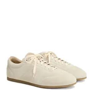 LEMAIRE Quilted Suede Low-top Sneakers - Ivory