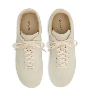 LEMAIRE Quilted Suede Low-top Sneakers - Ivory