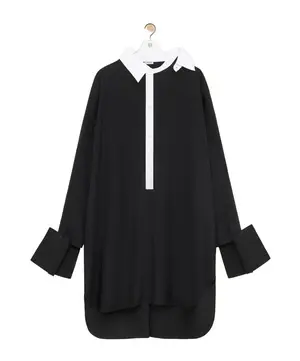Loewe Anagram Embroidered Shirt Dress - Black
