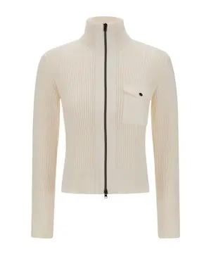 Herno Ribbed-knit Cardigan - Nude