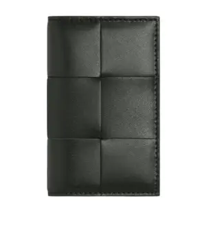 Bottega Veneta Woven Pattern Card Bag - Black