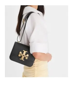 Tory Burch Eleonor Logo Plaque Small Shoulder Bag - Black