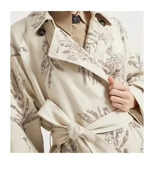 Brunello Cucinelli Herbarium Embroidered Trench Coat