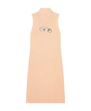 DIESEL® Sleeveless Logo Plaque Dress - Nude