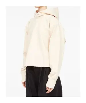 MAISON MARGIELA Logo Detailed Raw-cut Hem Hoodie