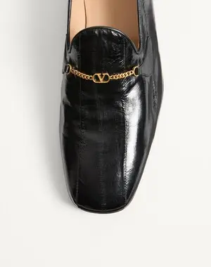 Valentino Garavani Patent Leather Vlogo Chain Loafers