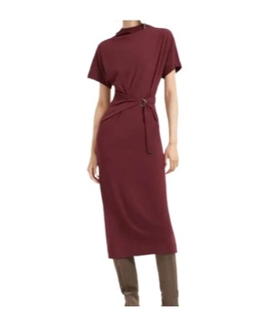 Brunello Cucinelli Brunello Cucinelli Belted Midi Dress Red