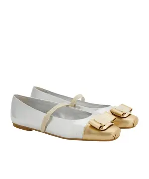 FERRAGAMO Vara Bow Ballet Flats - Silver