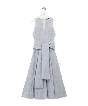 Loewe Striped Asymmetric Hem Dress - Gray