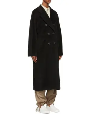 Max Mara Madame Double-breasted Belted Coat - Black