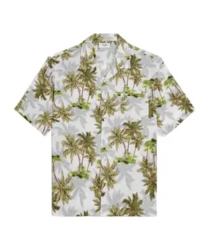 Celine Hawaiian Shirt In Printed Viscose - Multicolor