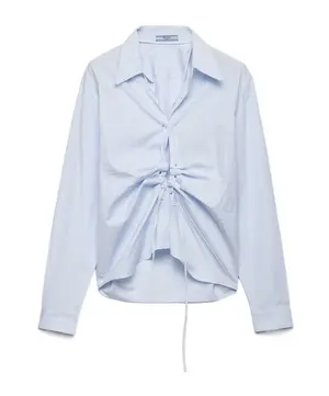 Prada Long-sleeved Ruched Shirt - Interstellar Blue