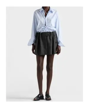 Prada Long-sleeved Ruched Shirt - Interstellar Blue
