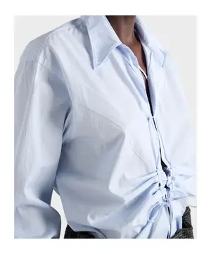 Prada Long-sleeved Ruched Shirt - Interstellar Blue