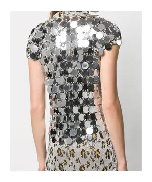 Rabanne Short-sleeved Sequined Top