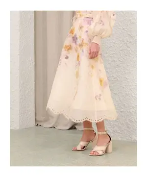 Zimmermann Memento Embroidered Midi Skirt