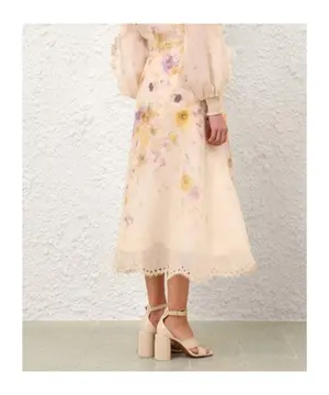 Zimmermann Memento Embroidered Midi Skirt